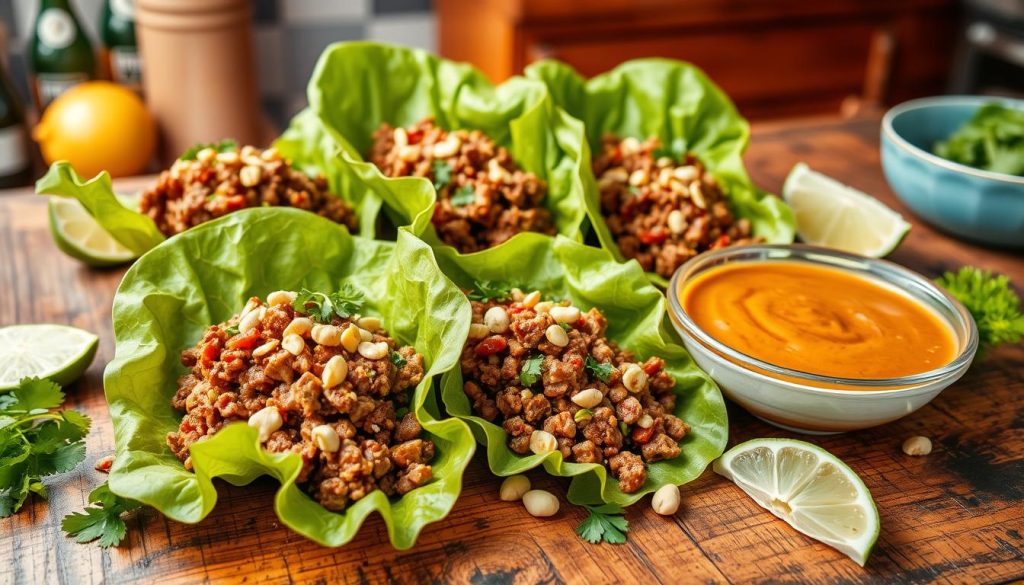 Quick Dinner With Hamburger: Spicy Peanut Beef Lettuce Wraps (Healthy ...